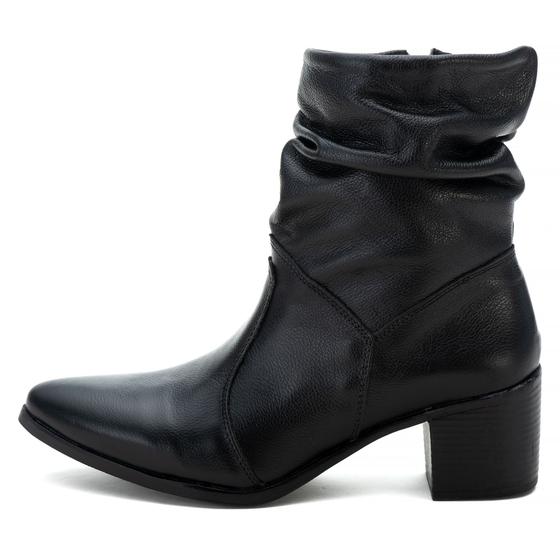 Bota Feminina Couro Cano Sanfonado Bico Fino Morph Store - Bota ...