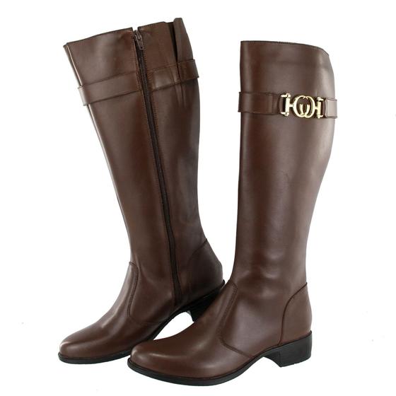 Bota feminina em couro montaria cano alto metal - Amarena - Bota ...