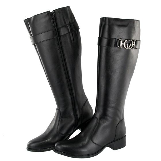 Bota feminina em couro montaria cano alto metal - Amarena - Bota ...