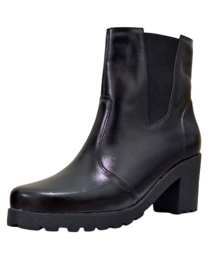 Bota Feminina Tratorada Cano Curto Salto Alto Bloco Ref. 20/160 ...