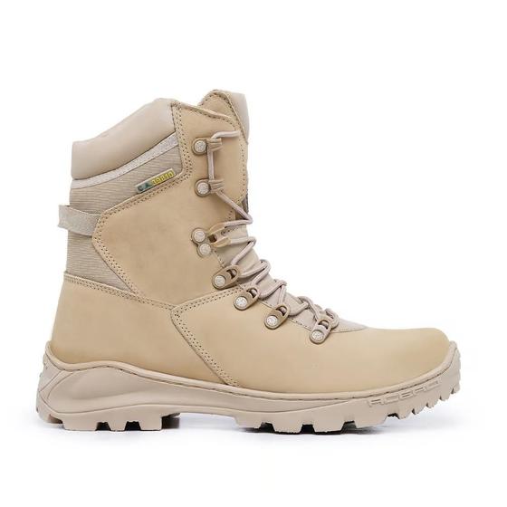 Bota Militar Acero em Couro Nobuck Modelo Tiger Desert Resistente Cano ...