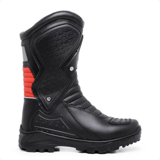 Bota Motociclista Acero em Couro Bovino Modelo Speed Touring Vermelho ...