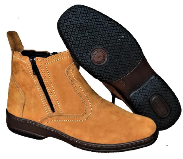 Bota reforçada forte botina masculina em couro nobuck botinha ...
