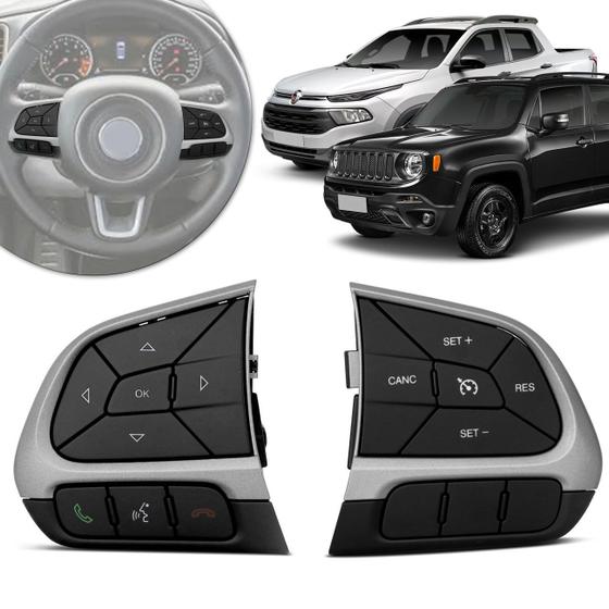 Botão Controle Comando de Som Multifuncional para Volante Fiat Toro Jeep Renegade Original ...