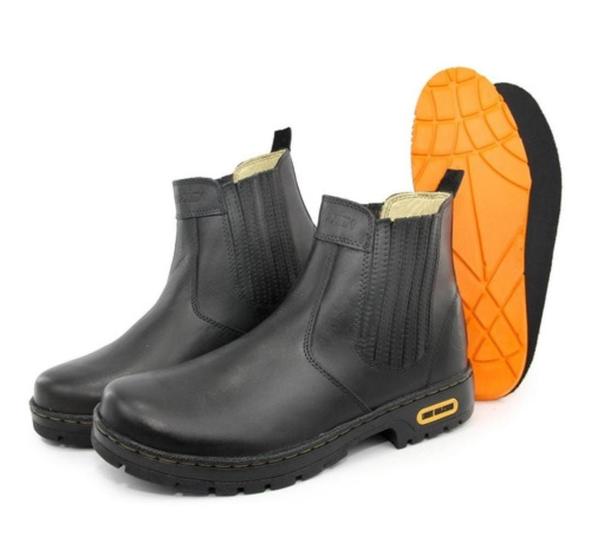 botina bota masculina em couro bota seguranca preta lancamento em couro ...