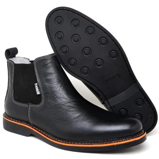 Botina Classica Chelsea Masculina Sola Borracha Tradicional Couro Bota ...