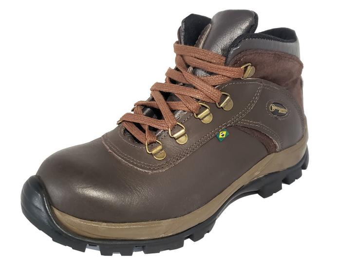 Botina de segurança em couro latego café ecosafety ps194 bico pvc ...