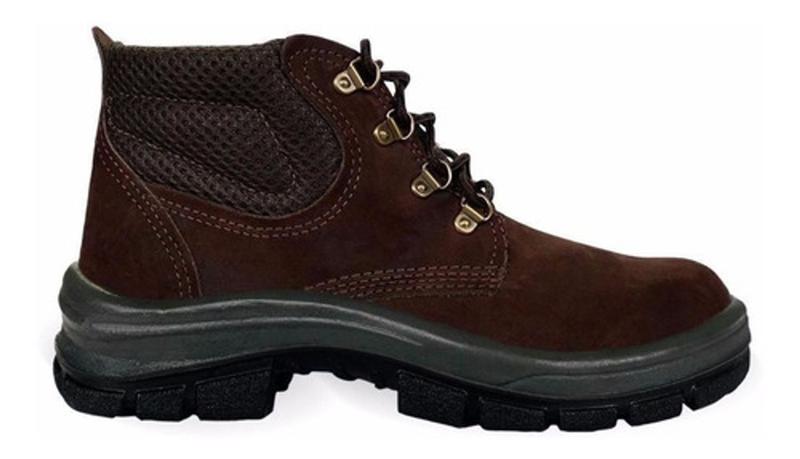 Botina de Segurança em couro Nobuck, Amarrar, Bico PVC, CA 40099 ...