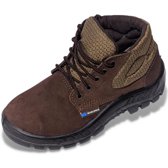 Botina de Segurança Marluvas Sapatão Couro Nobuck 50b26 Bota EPI com CA ...