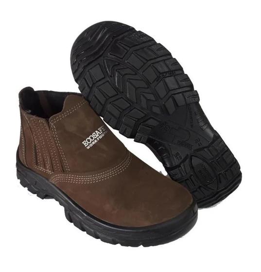 Botina de Segurança Nobuck Bico PVC PS123 AP Café Ecosafety CA 20214 ...