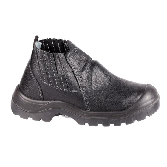 Botina de Segurança Preta Vaqueta EPI Bidensidade Biqueira de Aço CA ...