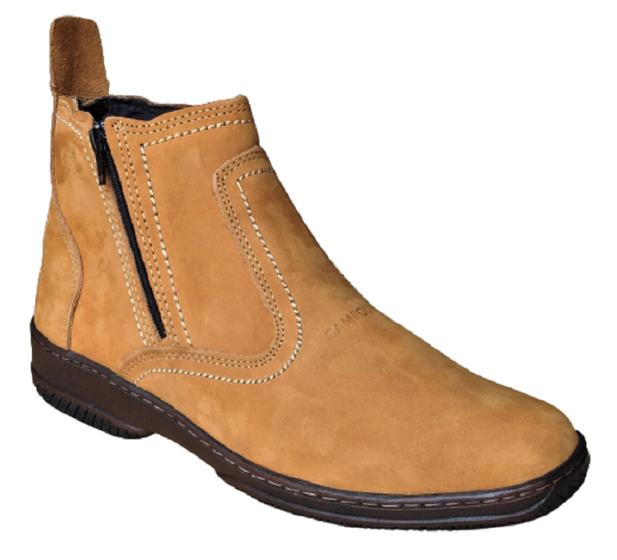 Botina Masculina Em Couro Nobuck Bota Com Ziper Botinha Forrada Solado ...