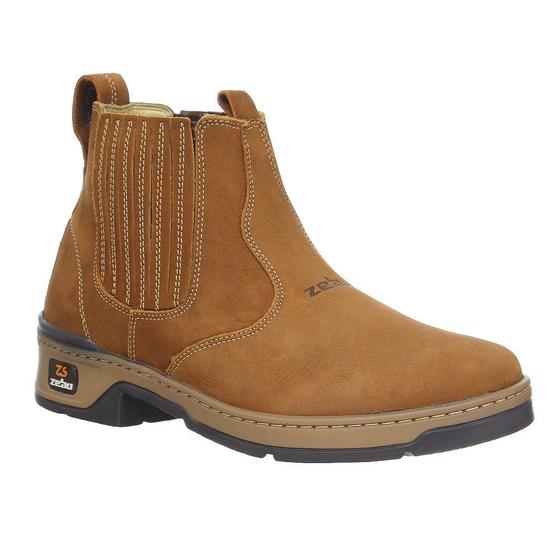 Botina Unissex Caramelo Básica Bico Redondo Zebu 31224 - Bota Feminina ...