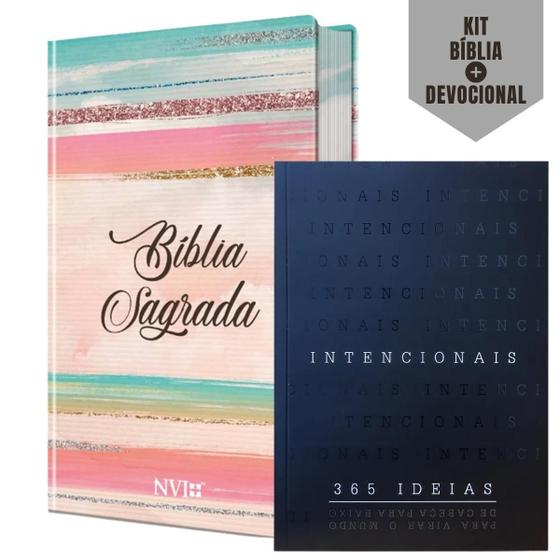 Box - Bíblia Sagrada Colorida NVI + Intencionais Livro De Leitura Bíblica Diária - Pão Diário ...