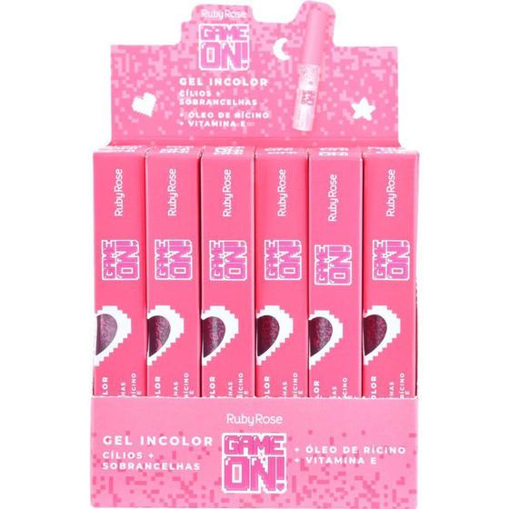 Box c/24 Un - Gel Incolor Cílios + Sobrancelhas Game On - Ruby Rose ...
