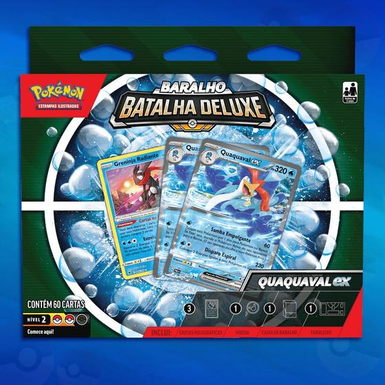 Box Cartas Pokémon Baralho Batalha Deluxe Quaquaval EX - Deck de Cartas ...