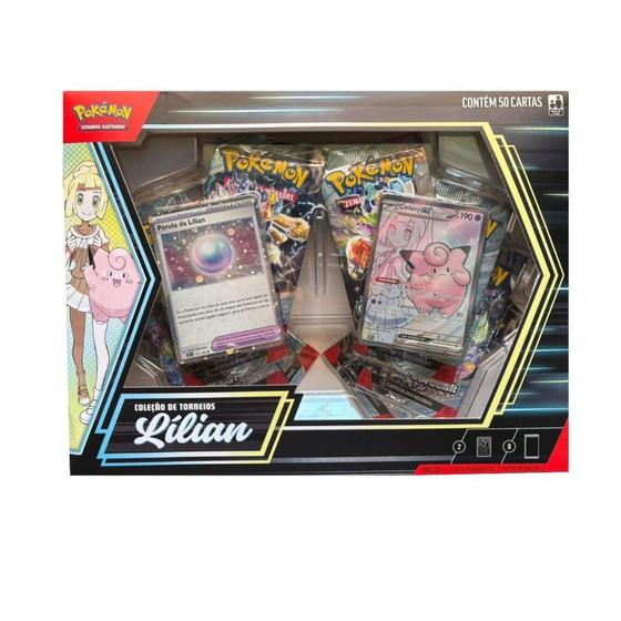 Box Coleção de Torneios Lílian Pokémon Copag Cards Booster TCG Cartas ...