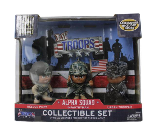 Box com 3 soldados militares colecionáveis da U.S. Army, Alpha Squad ...