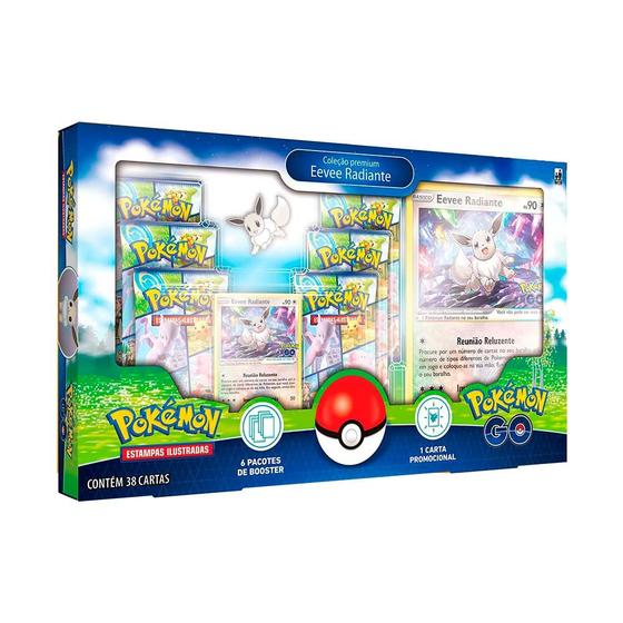 Box de Cartas - Pokémon GO - Eevee Radiante - Broche - 38 Cartas ...