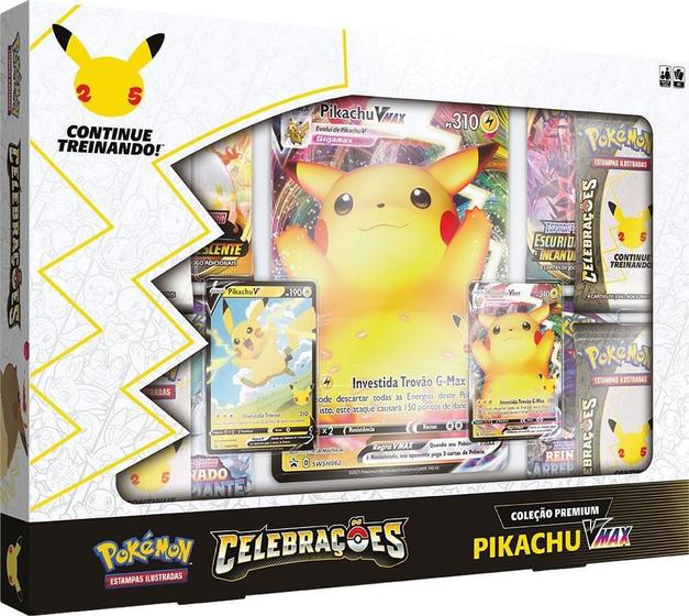 Box Pokémon Celebrações: Pikachu Vmax - Copag - Deck de Cartas ...