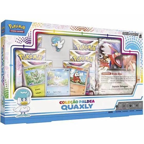 Box Pokémon Coleção Paldea Quaxly 40 Cartas 32528 - Copag - Deck de ...