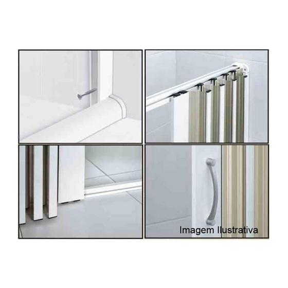 Box Sanfonado para Chuveiro em Pvc 1.60x1.85m Branco - BCF - Box para ...