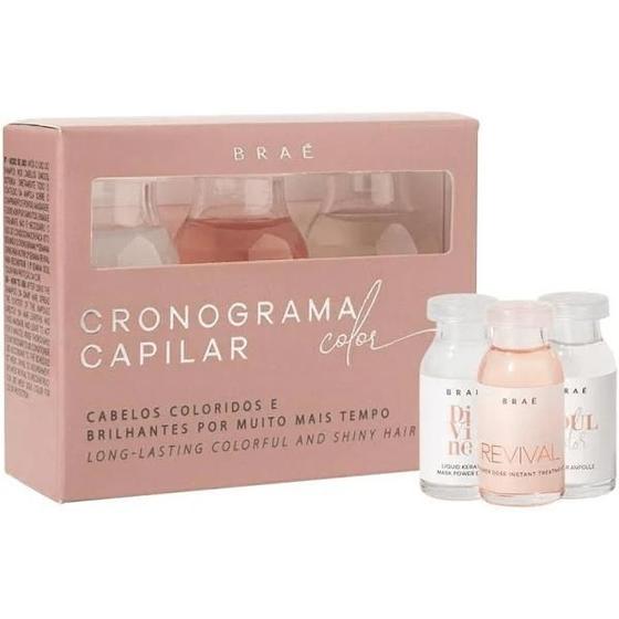 BRAÉ Cronograma Capilar Color- Ampola Capilar 3x13ml - Ampola Capilar ...
