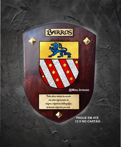 Brasão da família BARROS na madeira - @meu.brasao - Livros de Religião ...