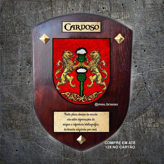 Brasão da família CARDOSO na madeira - Meu.brasao - Quadro Decorativo ...