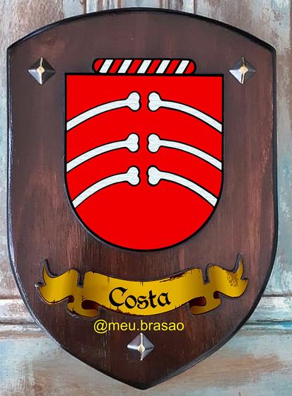 Brasão da família Costa na madeira - meu.brasao - Quadro Decorativo ...