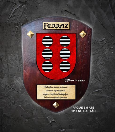 Brasão da família Ferraz ( moderno) na madeira - @meu.brasao ...