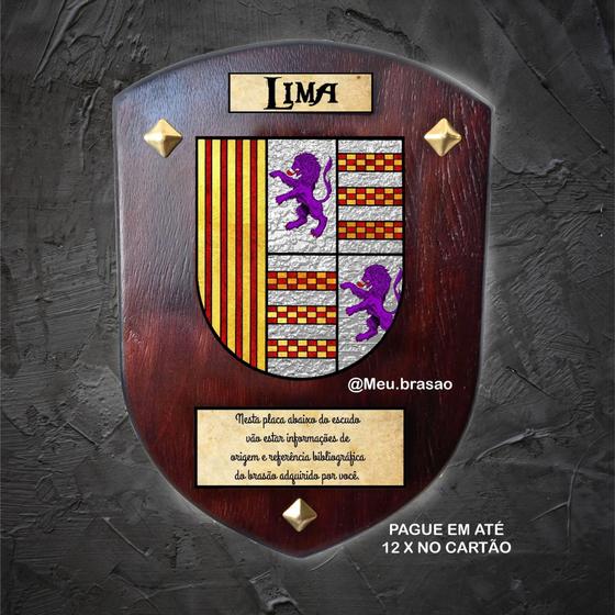 Brasão da família LIMA na madeira - @meu.brasao - Bandeiras - Magazine ...