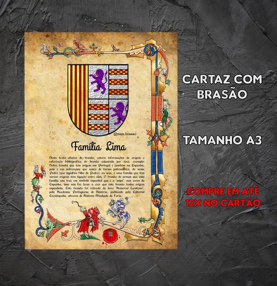 Brasão da família LIMA no cartaz - @meu.brasao - Jogo de Cama ...