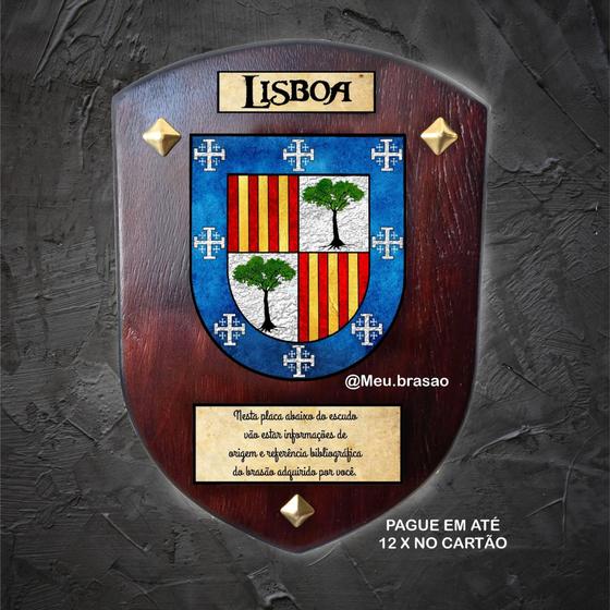 Brasão da família LISBOA na madeira - @meu.brasao - Bandeiras ...