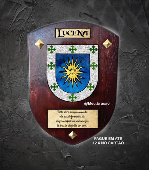 Brasão da família Lucena ( na madeira ) - @meu.brasao - Quadro ...