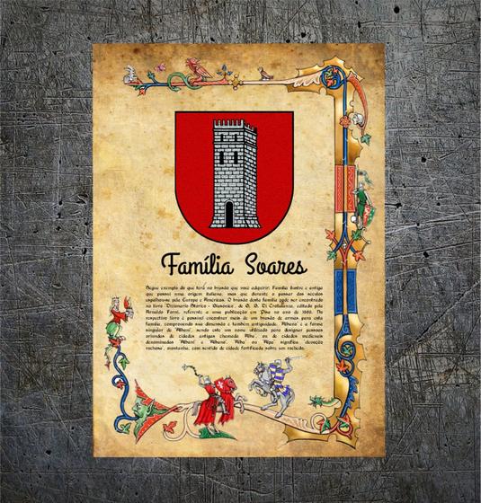 Brasão da família Soares no cartaz - @meu.brasao - Placa Decorativa ...