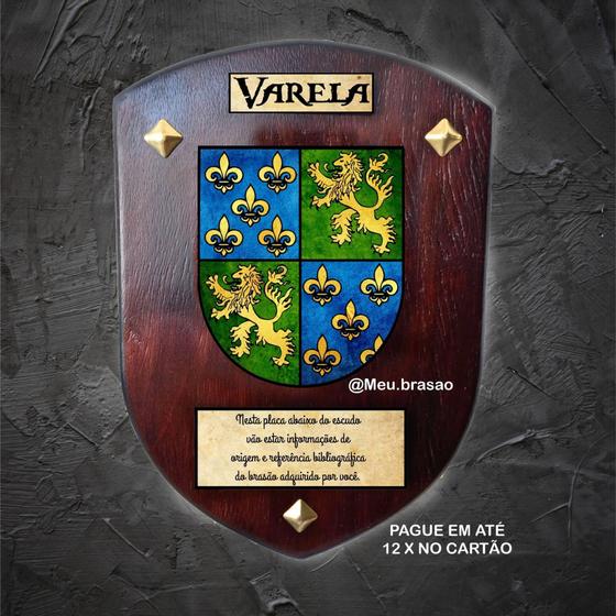 Brasão da família VARELA - @meu.brasao - Quadro Decorativo - Magazine Luiza