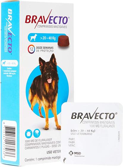 Bravecto 20 A 40K - Msd - Antipulga e Carrapaticida - Magazine Luiza