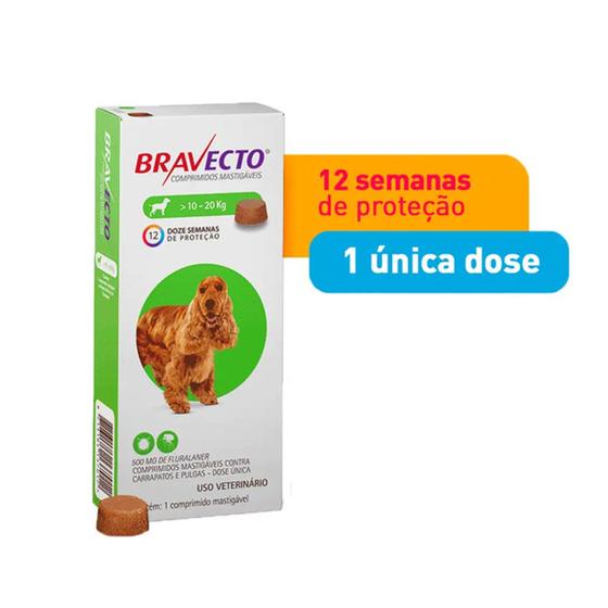 Bravecto cães 10-20kg comprimido - MSD - Antipulga e Carrapaticida - Magazine Luiza