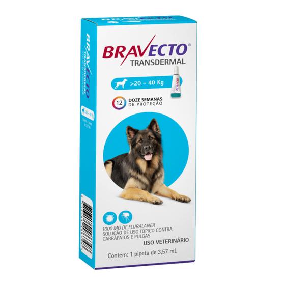 Bravecto Transdermal 20 a 40 Kg cães - MSD - Antipulga e Carrapaticida - Magazine Luiza