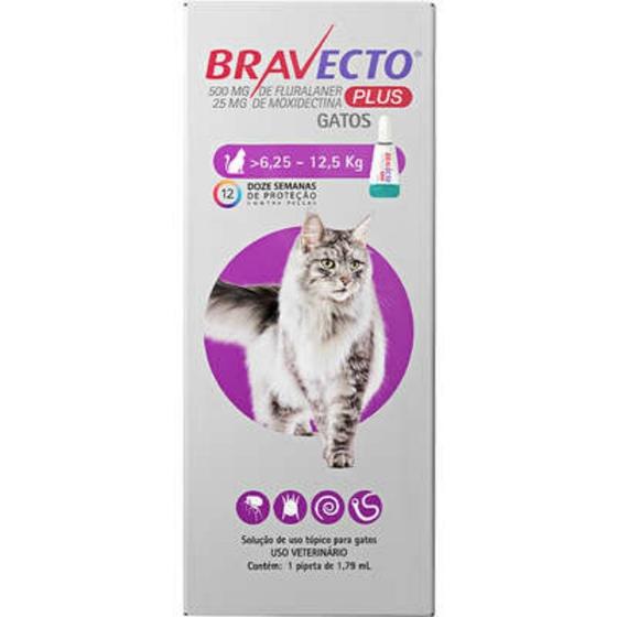 Bravecto Transdermal Gato Plus 6,25-12,5kg - Antipulgas - Msd ...