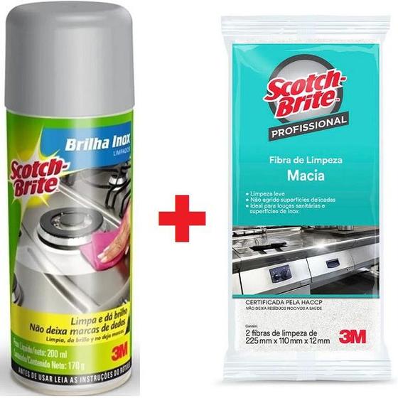 Brilha INOX Removedor Limpador + SCOTH Brite Fibra Macia 3M - Produtos ...