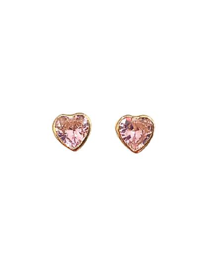 Brinco De Ouro 18k 750 Coração Rosa 6mm Tarraxa Baby - ZELLO JÓIAS ...