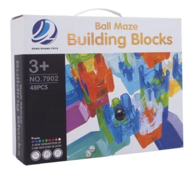 Brinquedo Ball Maze Building Blocks - 48 Peças Montar Formas - Magforma ...