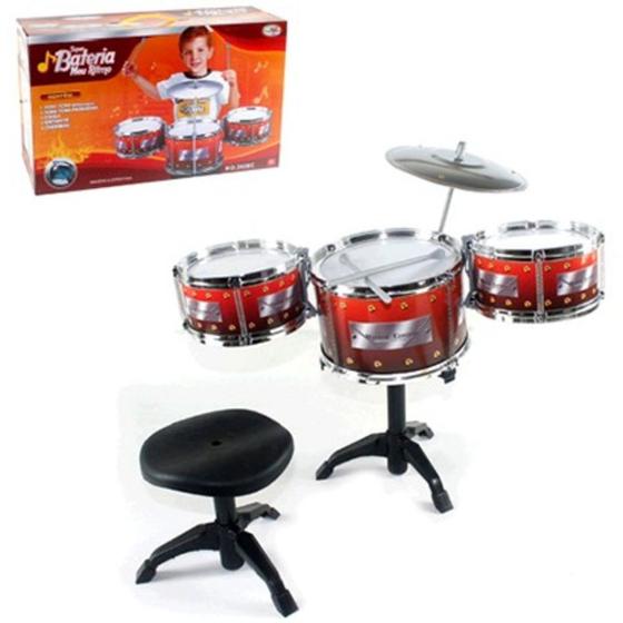 Brinquedo Bateria Musical Infantil Junior Com Tambor Baquetas - Wellmix ...