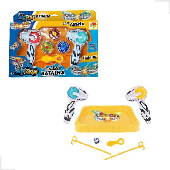 Brinquedo Beyblade Pião De Batalha Com Luz Lançador Arena Sortidos - Dm ...