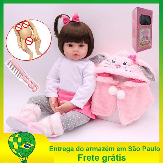brinquedo boneca bebe reborn 47cm e casaquinho de frio - npk collection ...