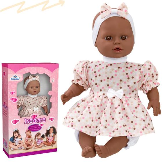 Brinquedo boneca bebezao negra vinil 40cm menina barato - Adijomar ...