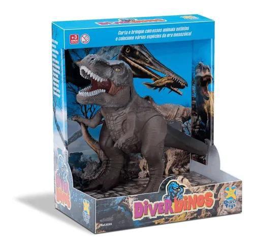 Brinquedo Boneco Dinossauro T-rex Infantil Articulado Divertoys ...