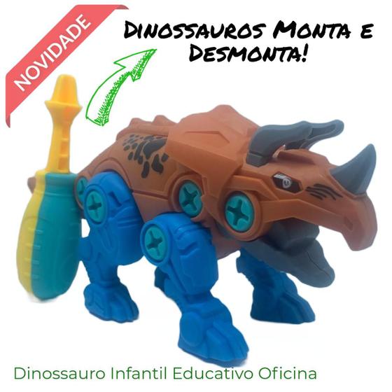 Brinquedo Dinossauro Monta E Desmonta com Ferramenta Educativo Didático - Ktoy - Brinquedos ...
